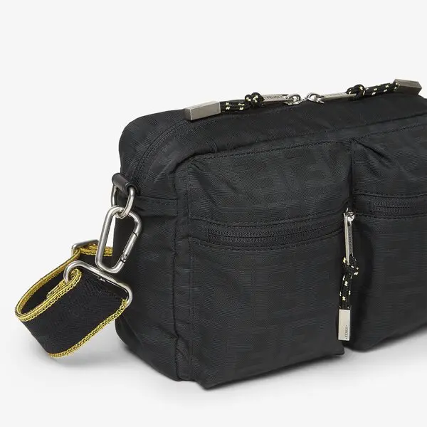 Fendi Camera Case Black Ff Zucca Superlight Fabric Bag